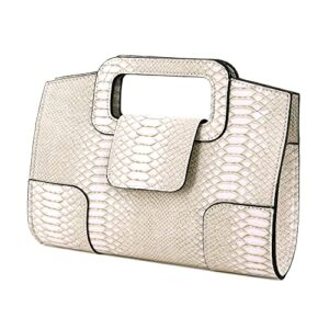 Naimo Snakeskin Evening Bag Crocodile Handbag Tote Top Handle Satchel Shoulder Bag Retro PU Leather Clutch Purse