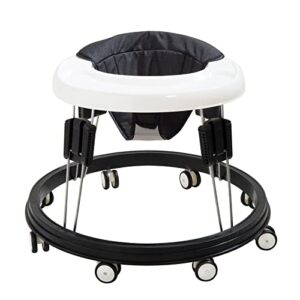 quocdiog baby walker foldable adjustable height,multi-function anti-rollover toddler walker,suitable for all terrains for babies boys and girls 6-18months 9 heights adjustable (black)