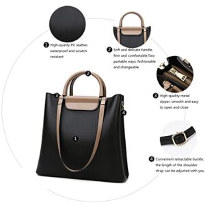 JESSWOKO Retro Two Ways Top Handle Shoulder Bag Large Capacity Fashion Totes Purse Handbag Crossbody Hobo Bags Tote for Women