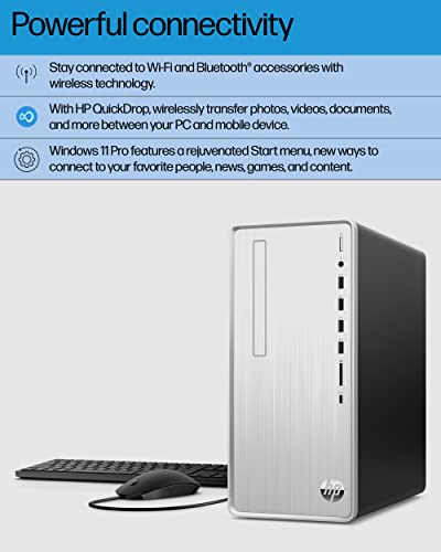 HP Pavilion Desktop Computer PC, AMD Ryzen 7 Processor, AMD Radeon Graphics, 16 GB SDRAM, 512 GB PCIe SSD, Windows 11 Pro OS, 9 USB Ports, High-Performance Wi-Fi & Bluetooth, (TP01-2062,2022)