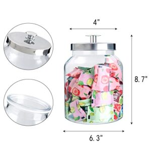 Gorgeous Home Glass Jar with Metal Lid Decorative Candy Jar Large Apothecary Jar Wide Mouth Storage Jar for Pantry Kitchen Bathroom (Glass(3L))