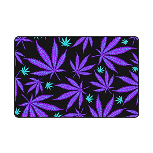 Otogodine Ultra Soft Luxury Modern Area Rugs Purple Weed Leaves Carpets for Bedroom Living Room Large Thick Floor Rug Nursery Home Decor Mats 60 X 39 Inch