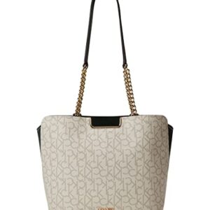 Calvin Klein Finley Signature Tote Vanilla/Khaki/Deep Forest One Size