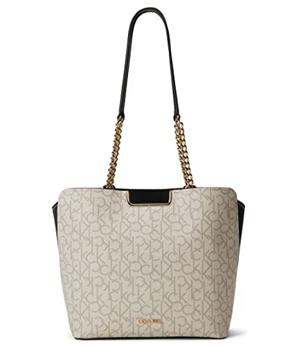 Calvin Klein Finley Signature Tote Vanilla/Khaki/Deep Forest One Size