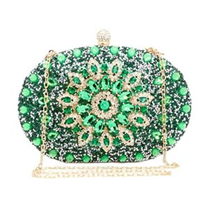 green purses for women,clutch purses for women wedding party rhinestone evening bag bridal diamond handbag (green)