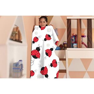 Red Ladybug Cartoon Pattern Blanket Super Soft Throw Warm Lightweight Fuzzy Plush Fleece Blanket for Couch Bed Sofa All Season Personalized Gift to Kids Women 40"x30" for Pets