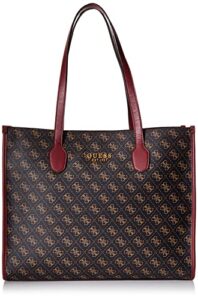 guess silvana tote brown logo/merlot one size