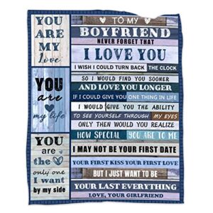 gifts for boyfriend, boyfriend blanket from girlfriend 50”x60”, boyfriend birthday gift blanket for boyfriend gifts soft cozy flannel throw blanket for boyfriend