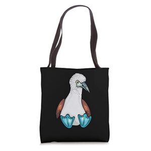 blue bobby cute bird sea bird footed booby tote bag