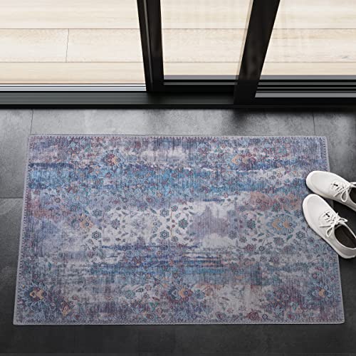 Perga Rugs Machine Washable Area Rug for Bedroom, Kitchen, Bathroom, Living Room, Entryway, Home Decor Non Slip Rug, Pet Friendly & Resistant Throw Indoor Floor Carpet