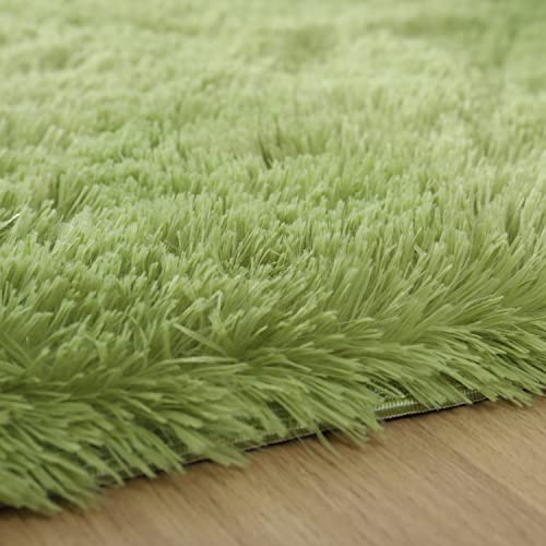 Soft Plush Shaggy Area Rug, Cozy Fluffy Carpet Rugs for Kids Girls Bedroom Decor and Living Room Nursery Dorm (4x6 Feet, Green)