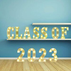 graduation party decorations 2023, 11 led marquee letter lights “class of 2023” for graduation decorations, grad 2023 kindergarten preschool high school college graduation decorations party supplies