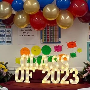 Graduation Party Decorations 2023, 11 LED Marquee Letter Lights "Class of 2023" for Graduation Decorations, GRAD 2023 Kindergarten Preschool High School College Graduation Decorations Party Supplies