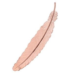 gther rose gold feather bookmark,vintage metal feather bookmark book marker for book lovers friends family kids girls women men gift, rose gold