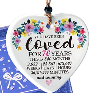 70th birthday gifts ceramics heart plaque for women gift idea for seventieth 70th birthday anniversary presents ideas for women turning 70