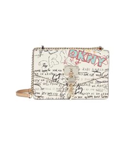 dkny elissa large shoulder bag white graffiti one size