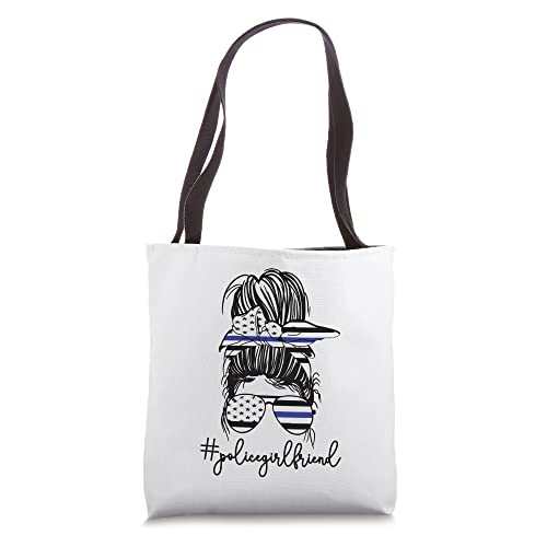 Funny Police Girlfriend Police Officer Girlfriend Blue Line Tote Bag