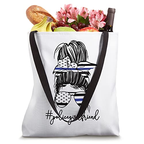 Funny Police Girlfriend Police Officer Girlfriend Blue Line Tote Bag