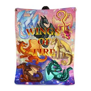 sdyiohk fantasy novel fire dragon cartoon blanket – personalized print throw blanket – cozy soft blanket for provide warm – 30″x40″