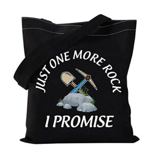 vamsii rock collector bag just one more rock i promise funny geology gifts for geologist rockhounding gifts rock lover gifts (just one more rock tote bag)