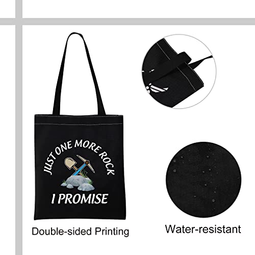 VAMSII Rock Collector Bag just One More Rock I Promise Funny Geology Gifts for Geologist Rockhounding Gifts Rock Lover Gifts (just one more rock Tote Bag)