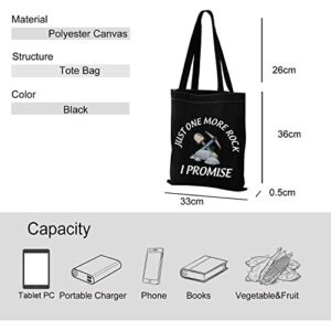 VAMSII Rock Collector Bag just One More Rock I Promise Funny Geology Gifts for Geologist Rockhounding Gifts Rock Lover Gifts (just one more rock Tote Bag)