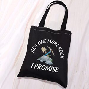 VAMSII Rock Collector Bag just One More Rock I Promise Funny Geology Gifts for Geologist Rockhounding Gifts Rock Lover Gifts (just one more rock Tote Bag)