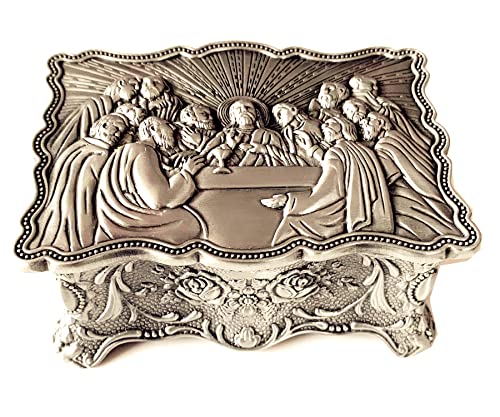 elegantmedical Last Supper Rosary Necklace Eucharistic box Catholic Christian Roman rosary case Jewellery GIFT BOX