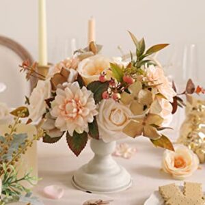 rongflower Champagne Artificial Flowers Combo Box Set Fake Flowers with Stems for DIY Wedding Bridesmaid Bridal Bouquets Centerpieces Party Home Decoration