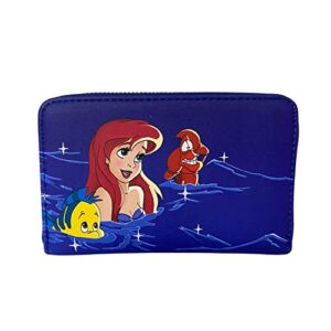 loungefly ariel fireworks zip-around wallet the little mermaid one size