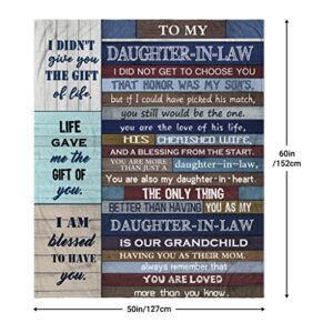 Mubpean Daughter in Law Gifts Blanket 60"x50" - Gifts for Daughter in Law - Daughter in Law Gift Ideas - Birthday Gifts for Daughter in Law - Future Daughter in Law Gifts from Mother in Law Blankets