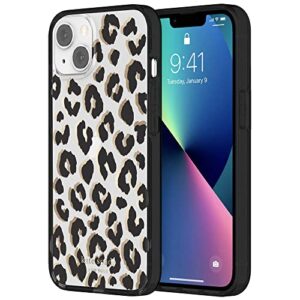 kate spade new york protective hardshell case for iphone 13 – city leopard black