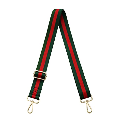 OULARIO Purse Strap Replacement Crossbody Wide Strap Compatible with GC Bags (Color 24 - Green red Green Stripe)