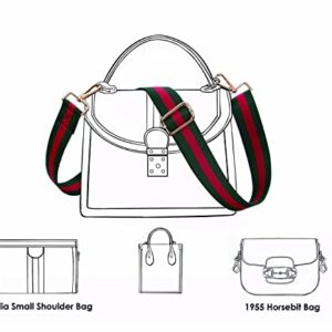 OULARIO Purse Strap Replacement Crossbody Wide Strap Compatible with GC Bags (Color 24 - Green red Green Stripe)