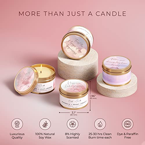 4 Pack Big Scented Candles Gift Set for Women, Natural Soy Wax, Long Lasting Aromatherapy 5.6 oz Candles for Stress Relief, Home Relaxation, Gift for Birthday, Valentines Day