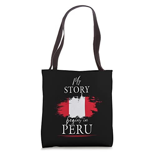 My story begins in Peru flag Peruvian football Cusco Tote Bag