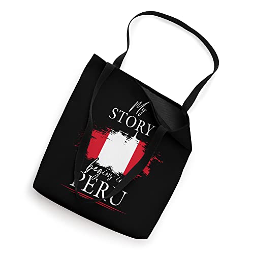 My story begins in Peru flag Peruvian football Cusco Tote Bag