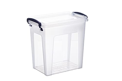 Superio Clear Storage Bins with Lids, Small Stackable Storage Boxes with Locking Latches and Handles (7 Quart(Deep), 2 Pack)