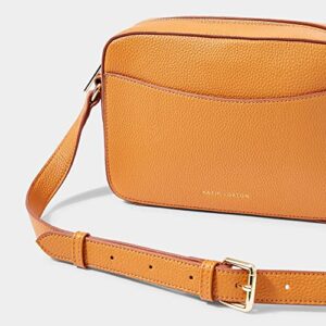 KATIE LOXTON Cara Womens Soft Pebble Vegan Leather Adjustable Strap Crossbody Handbag Satchel Purse Dark Amber