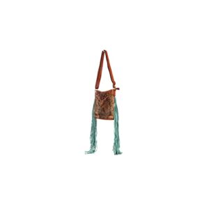 ARIAT Women's Lorelei Calf Hair Tooled Tan Crossbody Bag