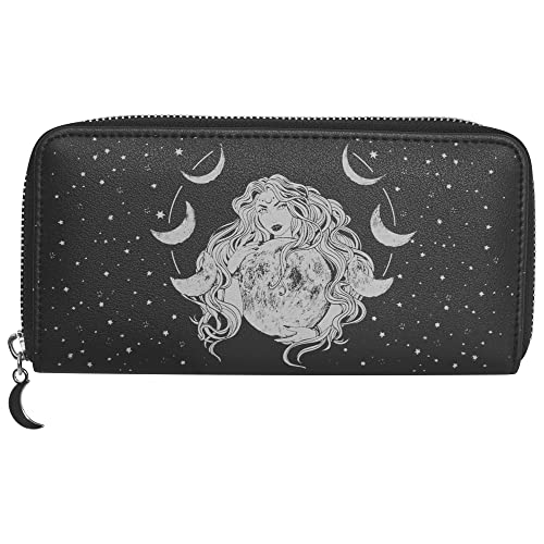 Ro Rox Selene Wallet Moon Phase Goddess Witchcraft Wicca Goth Faux Leather Purse