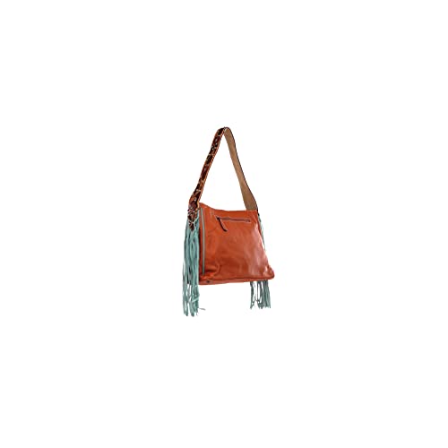 ARIAT Women's Lorelei Tote Calf Hair Tooled Tan Crossbody Bag