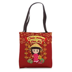 chuc mung nam moi tet 2023 vietnamese lunar new year girls tote bag