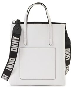 dkny ines tote bag, blk/opt wt