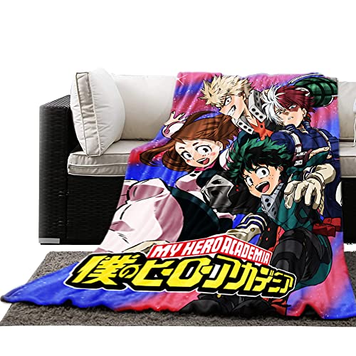 JUST FUNKY My Hero Academia Blanket Class 1-A Fleece | 45 x 60 inches Blanket Featuring Izuku Midoriya Shoto Todoroki Ochako Uraraka Katsuki Bakugo | Official Licensed