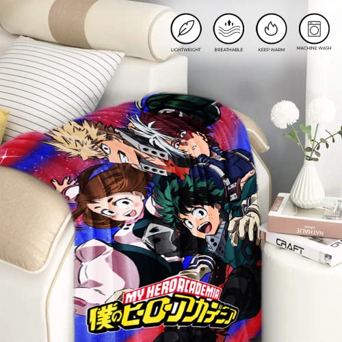 JUST FUNKY My Hero Academia Blanket Class 1-A Fleece | 45 x 60 inches Blanket Featuring Izuku Midoriya Shoto Todoroki Ochako Uraraka Katsuki Bakugo | Official Licensed