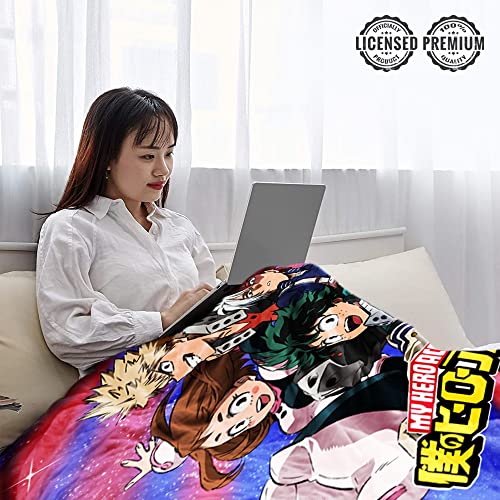 JUST FUNKY My Hero Academia Blanket Class 1-A Fleece | 45 x 60 inches Blanket Featuring Izuku Midoriya Shoto Todoroki Ochako Uraraka Katsuki Bakugo | Official Licensed