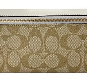 Coach Signature Slim Trifold Wallet (Light Khaki/Chalk)