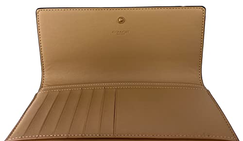 Coach Signature Slim Trifold Wallet (Light Khaki/Chalk)