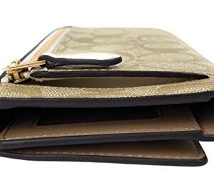 Coach Signature Slim Trifold Wallet (Light Khaki/Chalk)